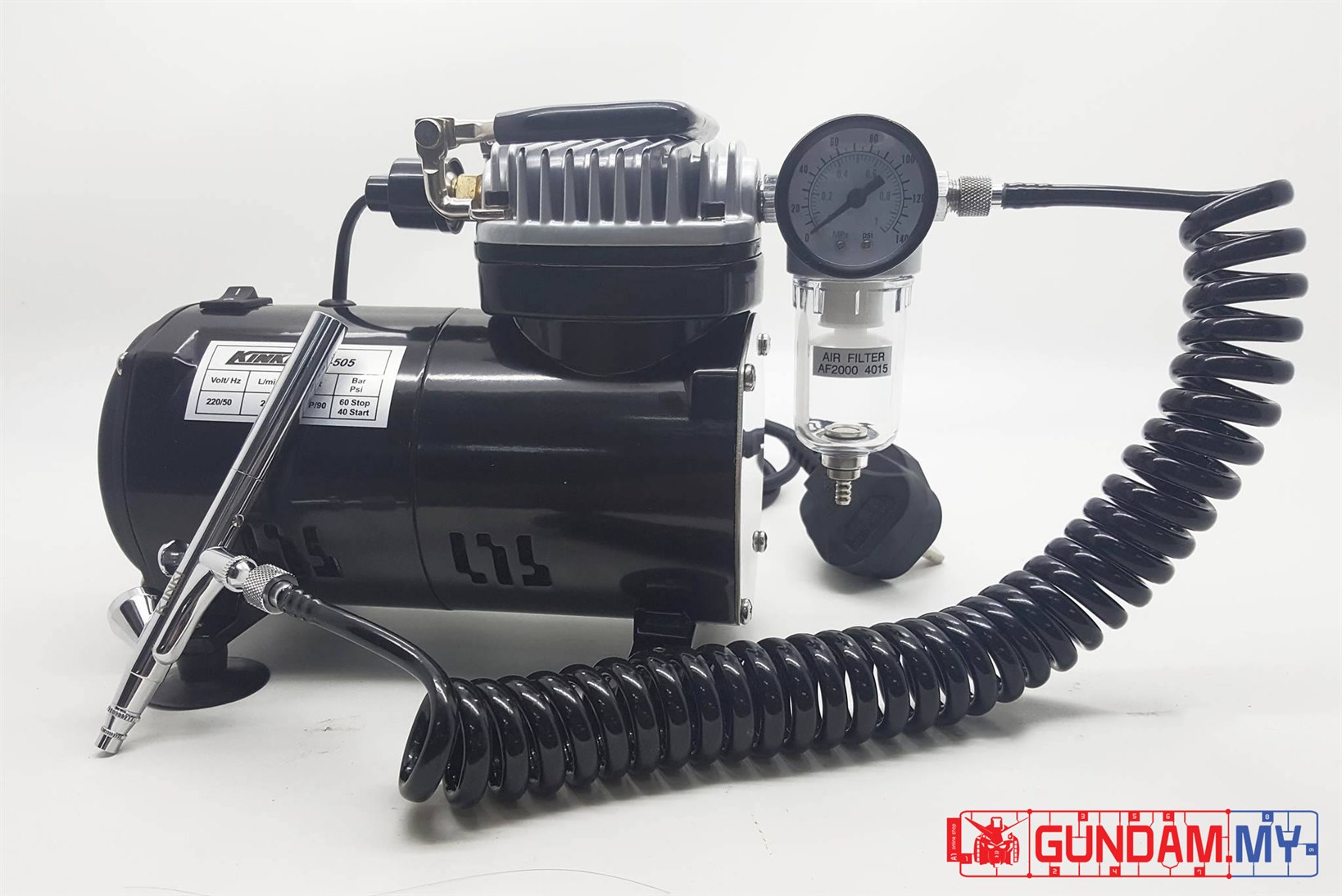 KinKi Mini Air Compressor V-505 with Air Brush | Bandai gundam models ...