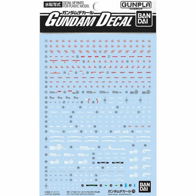 [Water Decal][BANDAI] Gundam Decal (RG) for Force Impulse Gundam #130 ...